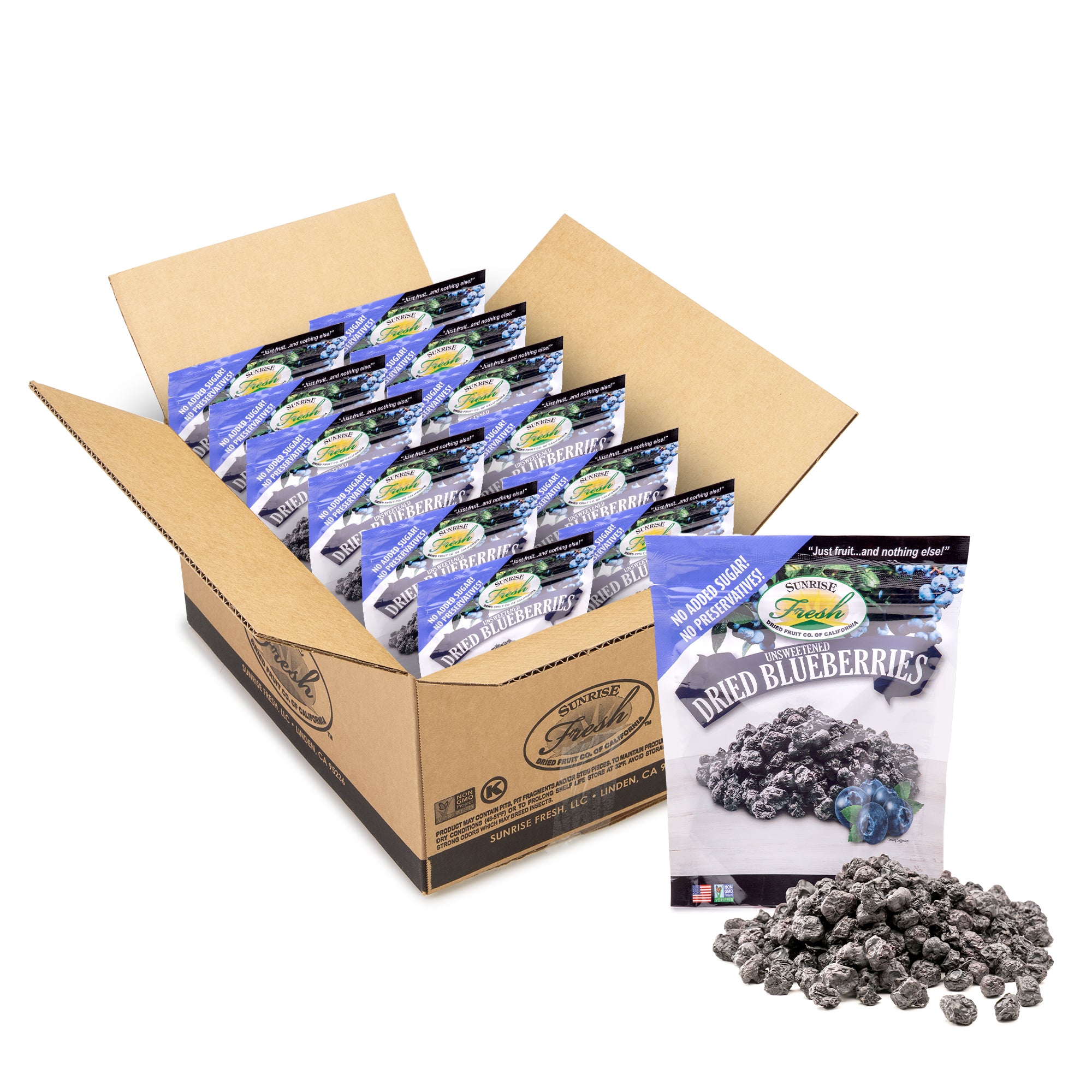 Blueberries, Case | Bulk, Foodservice & Resale | Sunrise Fresh Dried Fruit